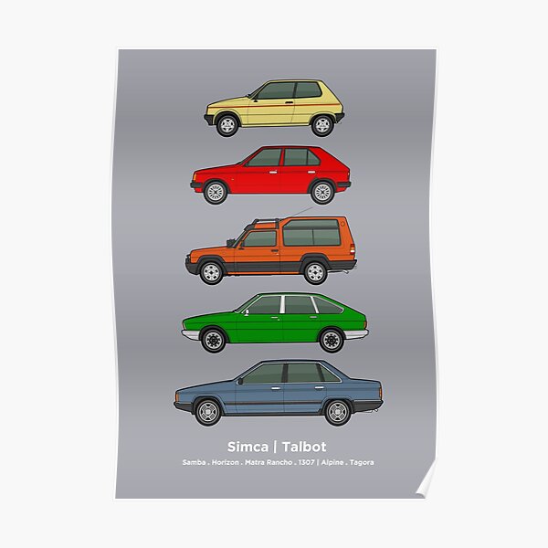 "Simca / Talbot Classic car collection" Poster for Sale by ...
