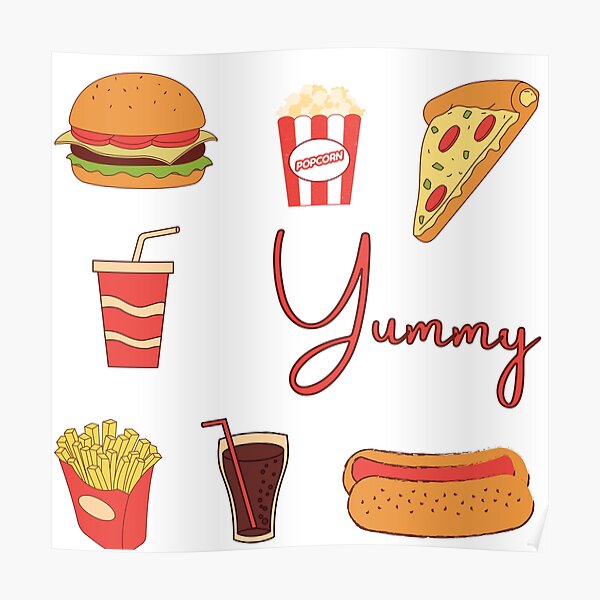 "Fast Food Sticker Pack" Poster by m95sim | Redbubble