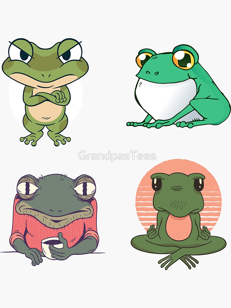 "Funny Angry Frog" Sticker for Sale by GrandpasTees | Redbubble