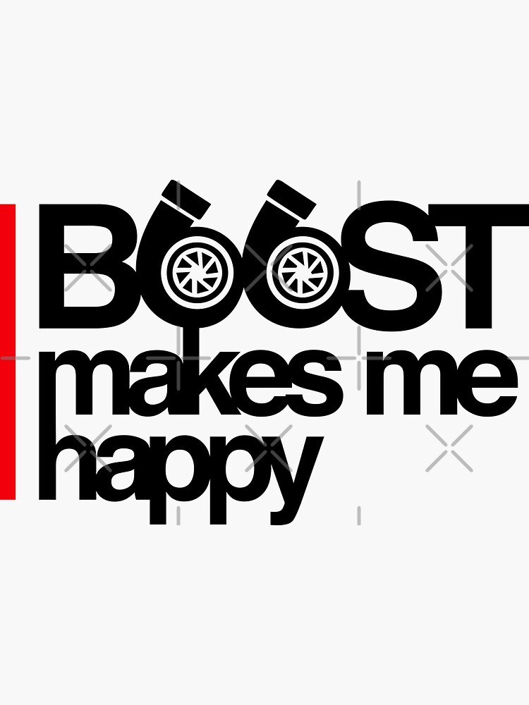 "Boost Makes Me Happy (Red)" Sticker for Sale by ApexFibers | Redbubble