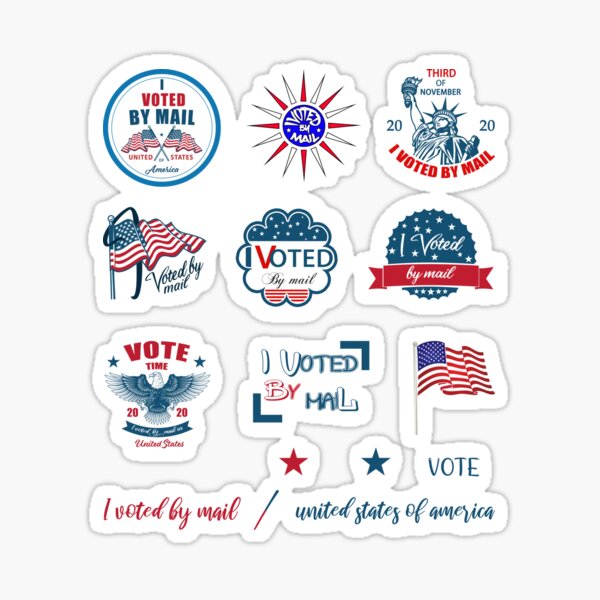 "I Vote By Mail USA 2022 Elections Voted With 15 Stickers Gifts ...