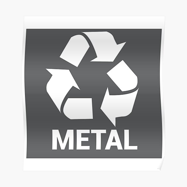 Póster «basurero con ruedas ! recipientes de reciclaje ! METAL! BASURA ...