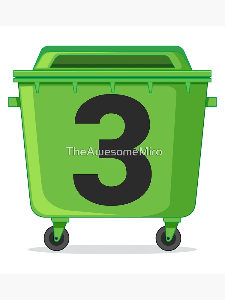 "Wheelie bin ! recycle bins ! NUMBER 3 three" Photographic Print by ...