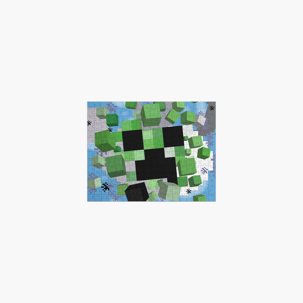 "Minecraft exploding Creeper" Jigsaw Puzzle by KateBlubird | Redbubble