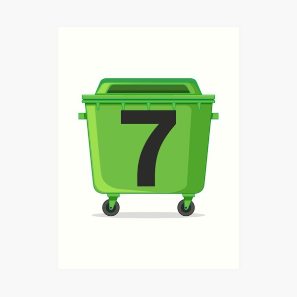 "Wheelie bin ! recycle bins ! NUMBER 7 seven" Art Print for Sale by ...