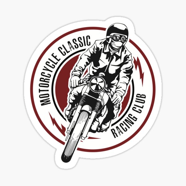 "Motorcycle Classic Racing Club" Sticker for Sale by renju1902 | Redbubble