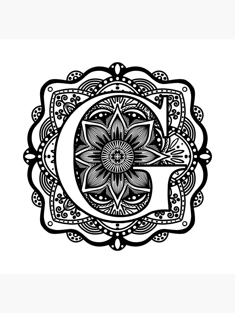 "Mandala Letter G" Art Print by eburbage | Redbubble