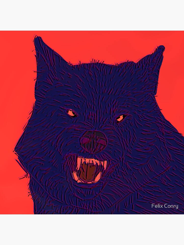 "wolf glitchcore aesthetic" Sticker by Bastardpossum | Redbubble