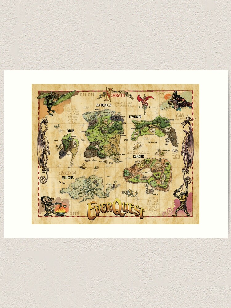 "Everquest World of Norrath Map" Art Print for Sale by slappybag9 ...