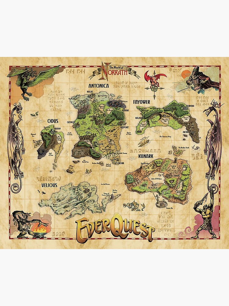 "Everquest World of Norrath Map" Art Print by slappybag9 | Redbubble