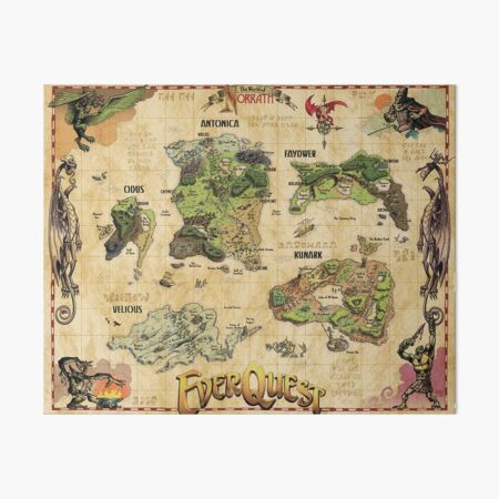 "Everquest World of Norrath Map" Art Board Print for Sale by slappybag9 ...