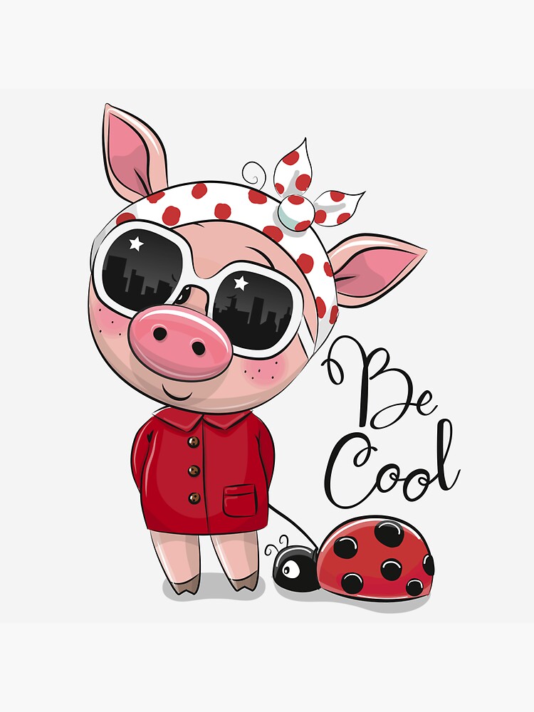 "Be Cool Pig" Sticker for Sale by MisterGooseShop | Redbubble