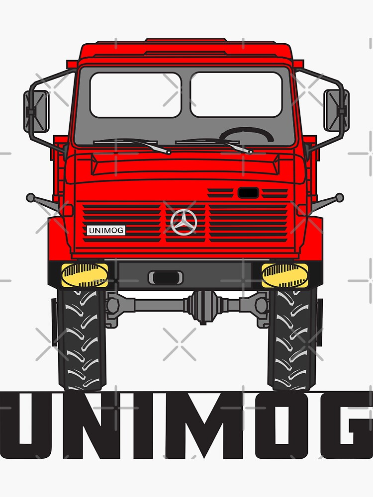 "Unimog U1600 red" Sticker for Sale by Groenendijk | Redbubble