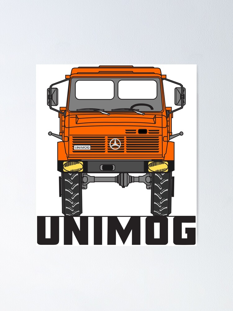 "Unimog U1600 orange" Poster by Groenendijk | Redbubble
