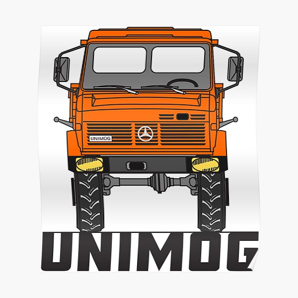 "Unimog U1600 orange" Poster by Groenendijk | Redbubble