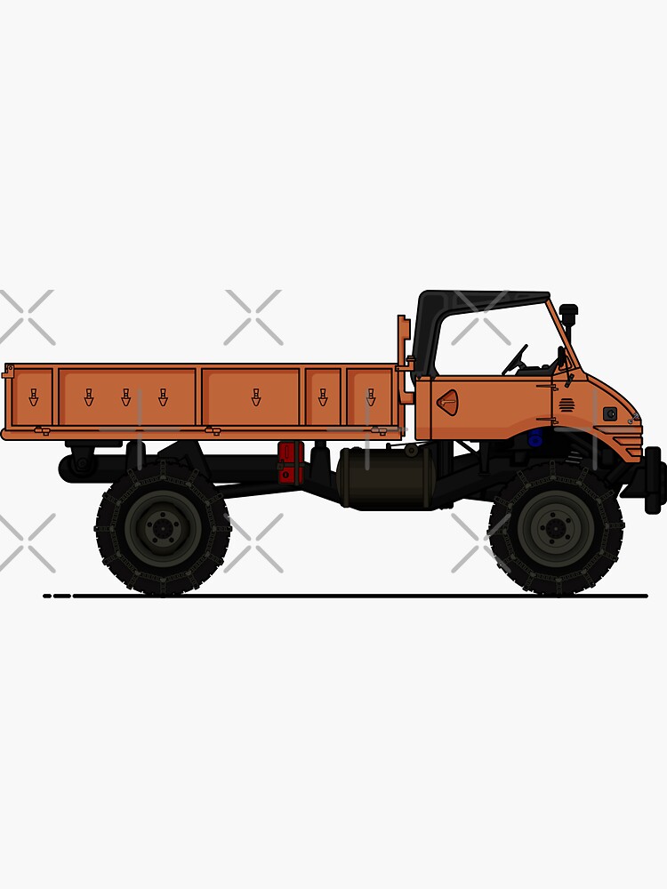 "Unimog Orange Vector" Sticker for Sale by mapurito | Redbubble