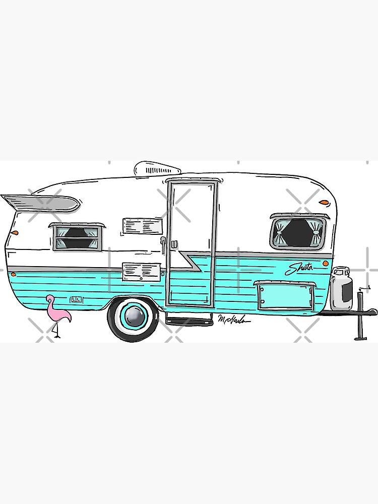 "Shasta Camper Vintage RV Old School Blue" Poster for Sale by ...