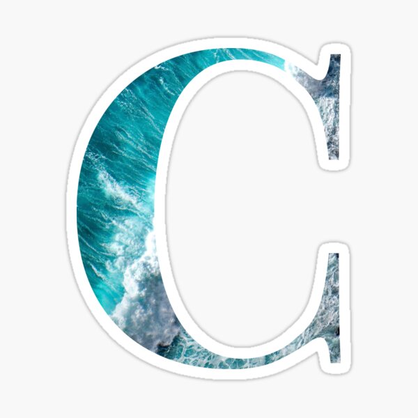 "Letter C Blue Ocean Waves Alphabet" Sticker for Sale by Soursoul99 ...