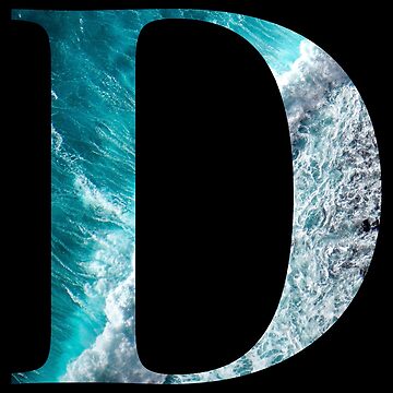 "Letter D Blue Ocean Waves Alphabet" Sticker for Sale by Sour Soul ...