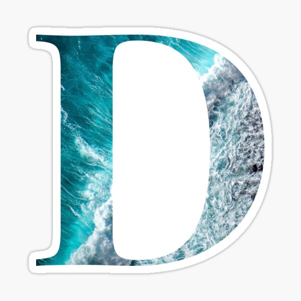"Letter D Blue Ocean Waves Alphabet" Sticker for Sale by Sour Soul ...