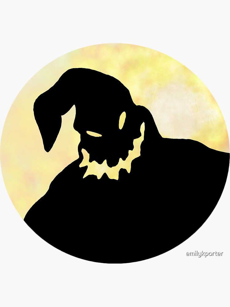 "Oogie Boogie Man in Moon" Sticker by emilykporter | Redbubble