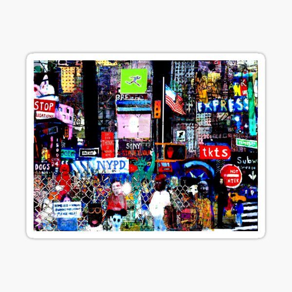 "Times Square at Night" Sticker for Sale by Recrem | Redbubble