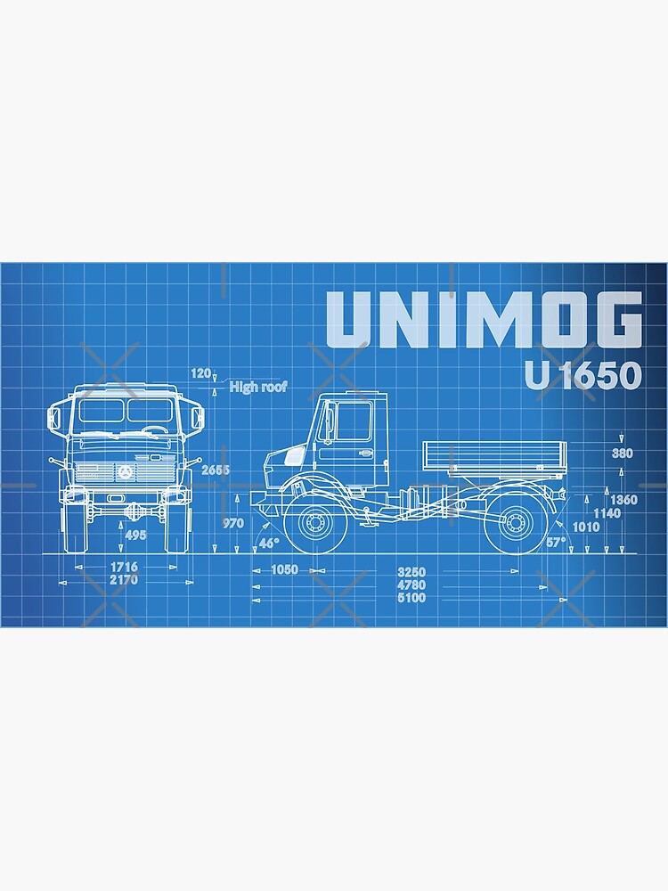 "Unimog blueprint" Poster for Sale by Groenendijk | Redbubble