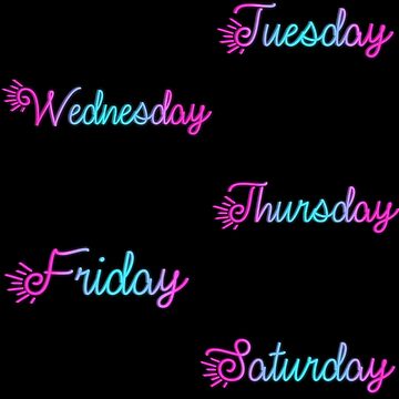 "Days of the week neon version" Art Board Print for Sale by sid1497 ...