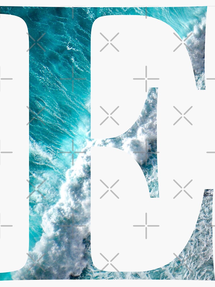 "Letter E Blue Ocean Waves Alphabet Greek Epsilon" Sticker for Sale by ...