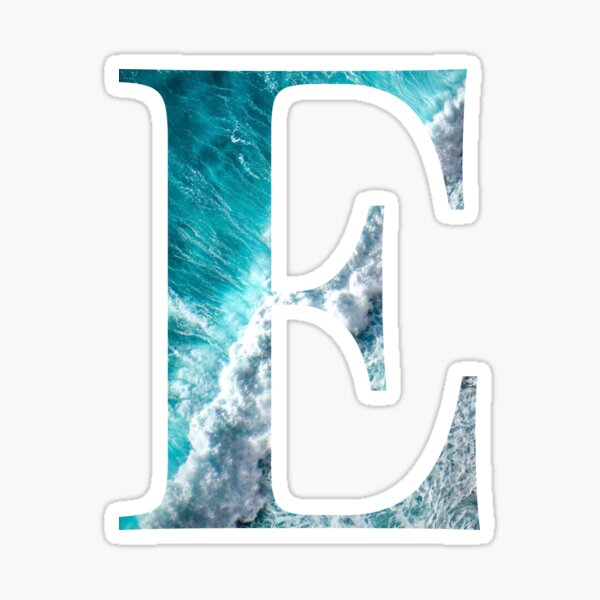 "Letter E Blue Ocean Waves Alphabet Greek Epsilon" Sticker for Sale by ...