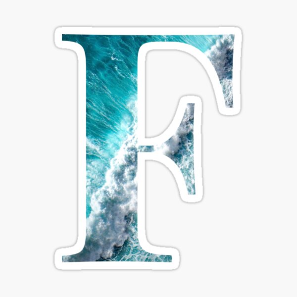 "Letter F Blue Ocean Waves Alphabet" Sticker for Sale by Soursoul99 ...