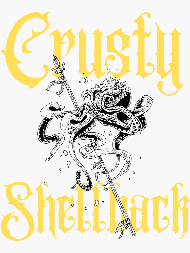 "Crusty Shellack Proud American Navy Sailor" Sticker for Sale by ...