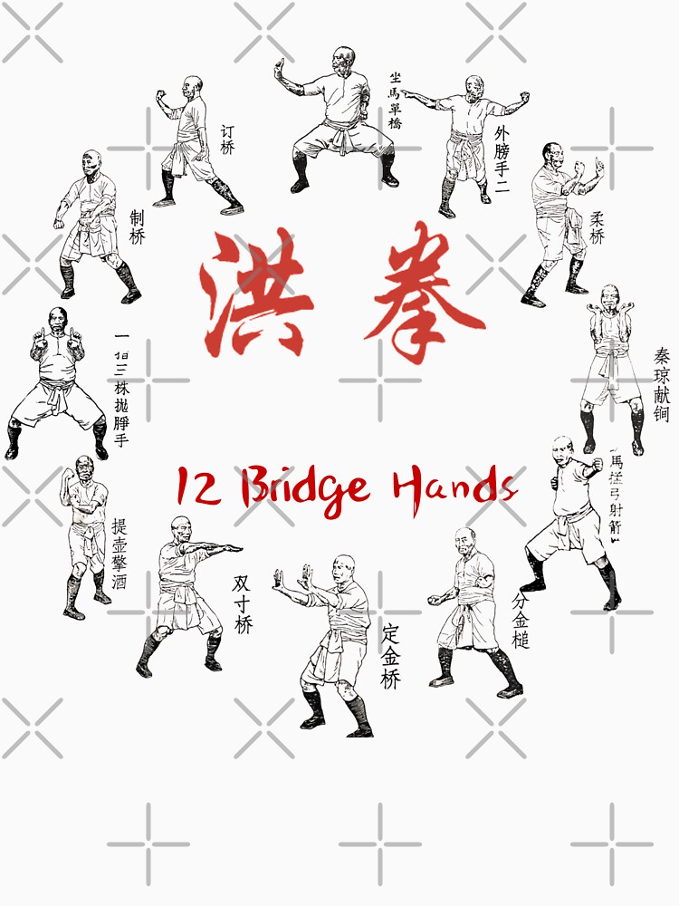 "Hung Kuen 12 Bridge Hands " T-shirt for Sale by karyunglau | Redbubble ...