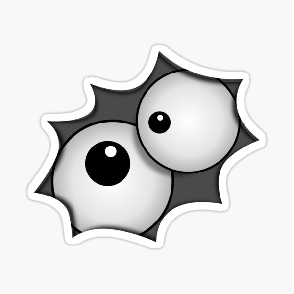Pegatina «Ojos de dibujos animados locos» de UDDesign | Redbubble