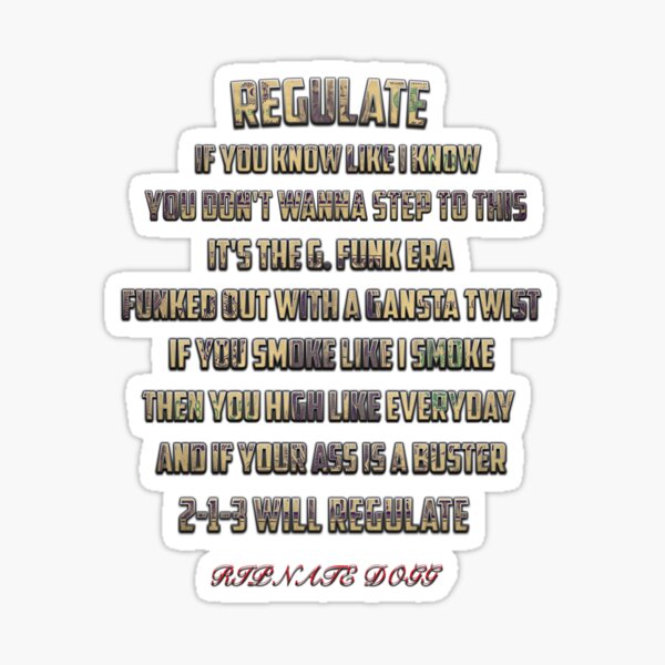 "Regulate" Sticker for Sale by hennmister | Redbubble
