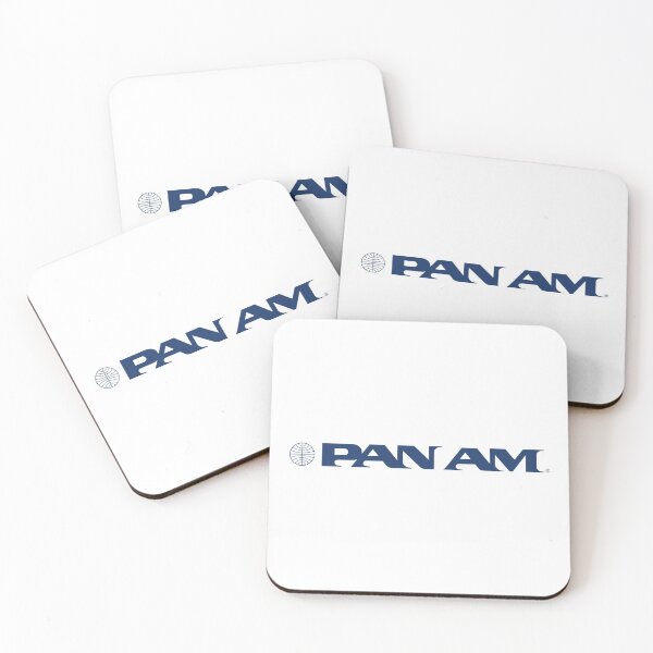 "Pan Am Stylized Wordmark with Globe" Coasters (Set of 4) for Sale by ...