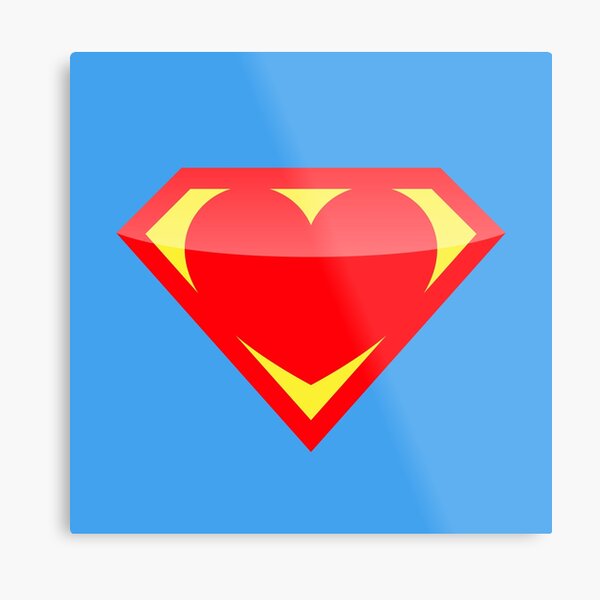 Lámina metálica «Símbolo del corazón de superhéroe. Super logo de amor ...