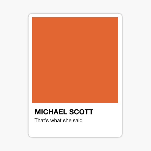 "The Office Pantone – Michael Scott" Sticker by pranitaloki | Redbubble