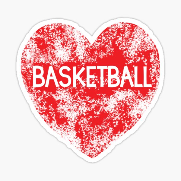 "Love Basketball heart" Sticker for Sale by ReluctantChickn | Redbubble