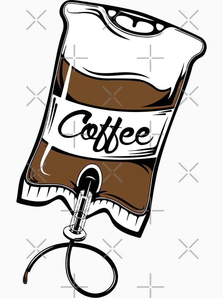 "Coffee in an IV" Sticker by CrystalCrush | Redbubble