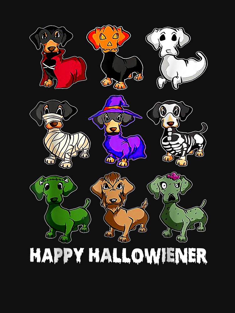 "Dachshund Happy Halloweiner Funny Halloween Dogs" T-shirt for Sale by ...
