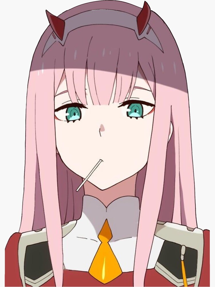 "Zero Two with a Lollipop" Sticker for Sale by celestial-art- | Redbubble