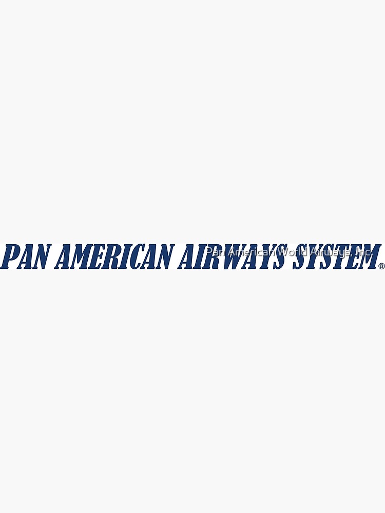 "Pan Am Early 30s Pan American Airways System Stylized Wordmark" Metal ...