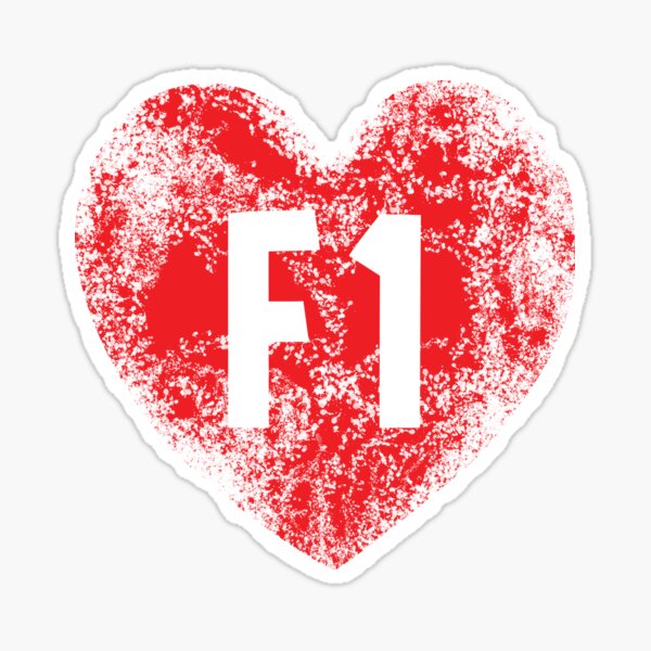 "Love F1 heart formula one" Sticker for Sale by ReluctantChickn | Redbubble