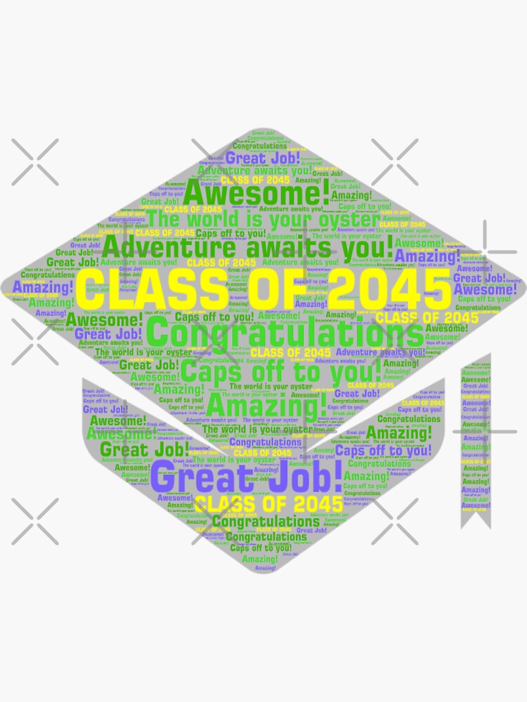 "Class of 2045" Sticker for Sale by HappinessWorld | Redbubble