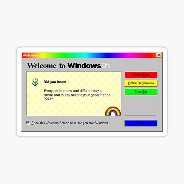 "windows 95" Sticker for Sale by nostalgiatears | Redbubble