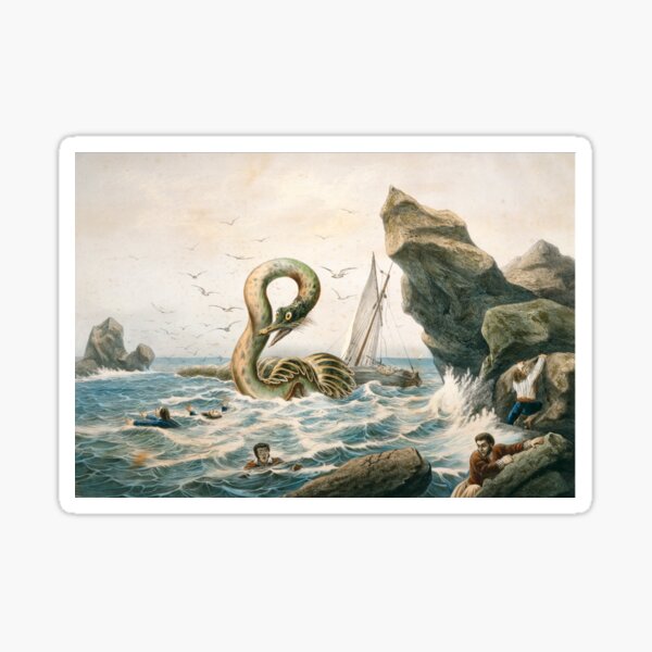 "The Great Sea Serpent" Sticker for Sale by highwaystr | Redbubble