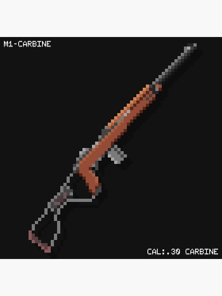 M1 Carbine .30 Carbine Pixel Art with Name & Caliber Label Premium ...