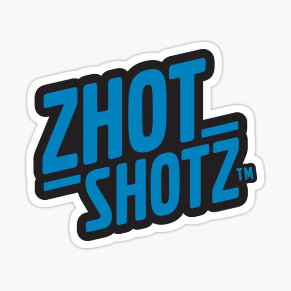 "Zhot Shotz Official Merchandise Blue & White" Sticker for Sale by ...
