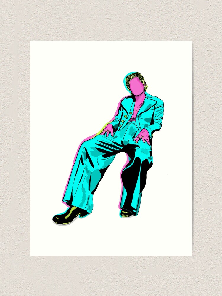 "Harry Styles Neon Pop Art Outline Drawing" Art Print by makbook ...